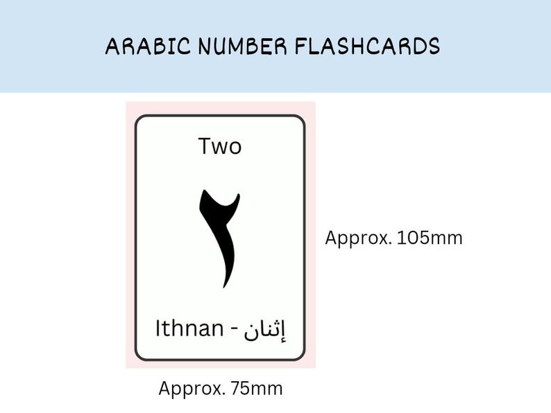 Arabic Number Flashcards for Toddlers, Home Learning (digital) - Etsy