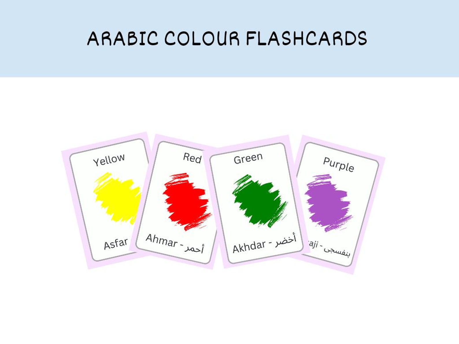 Arabic Colour Flashcards, Arabic Colour, Arabic Flashcards, Printable ...