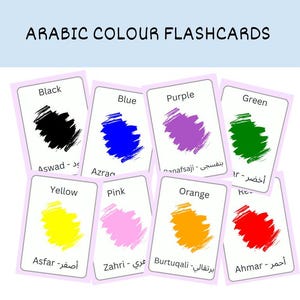 Arabic Colour Flashcards, Arabic Colour, Arabic Flashcards, Printable ...