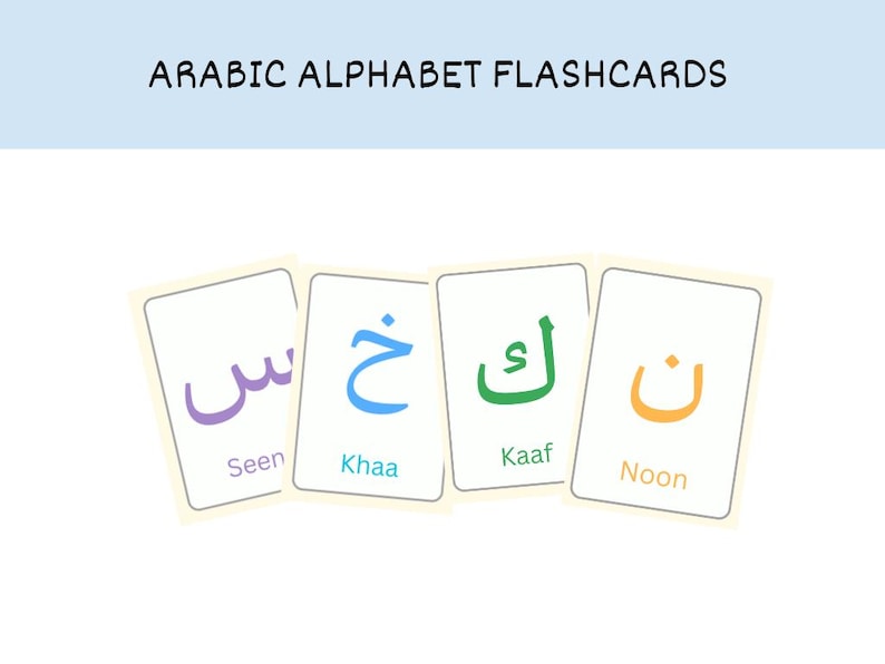 Arabic Alphabet Flashcards, Arabic Alphabet, Arabic Flashcards ...