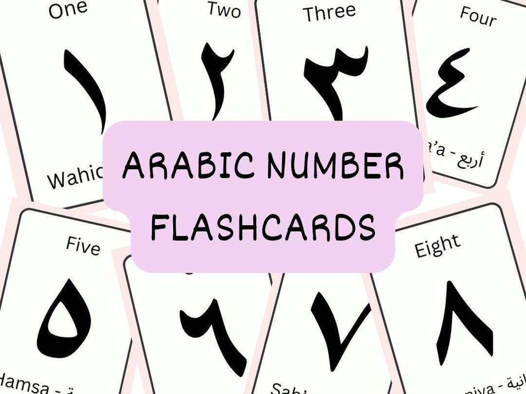 Arabic Number Flashcards for Toddlers, Home Learning (digital) - Etsy
