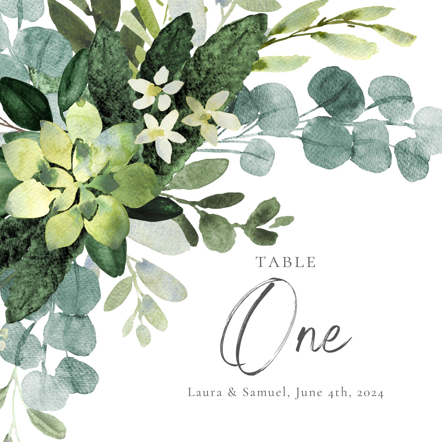 Eucalyptus Event Table Cards - Etsy