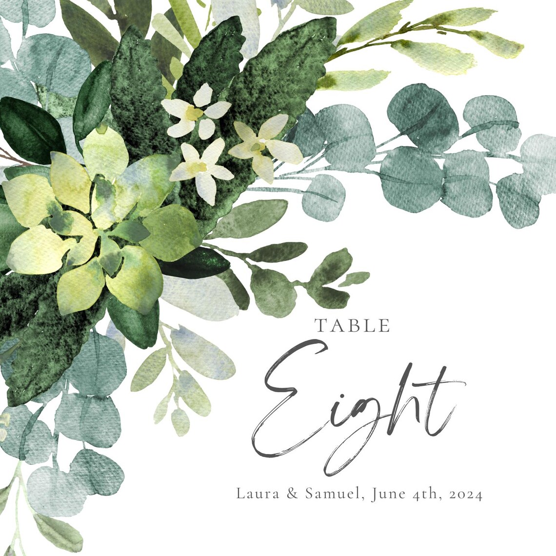 Eucalyptus Event Table Cards - Etsy