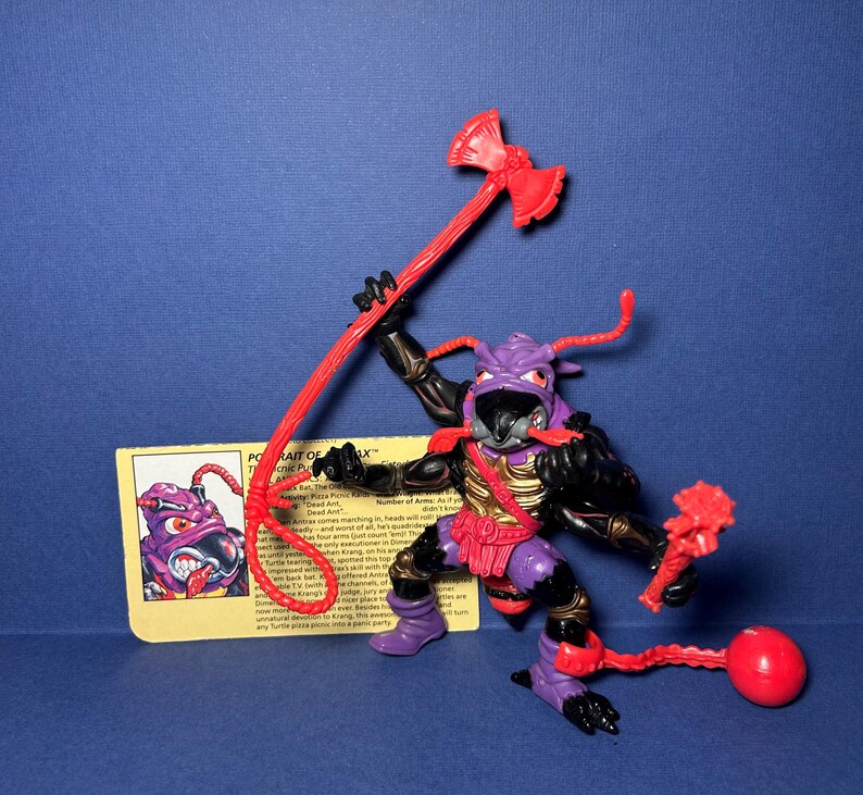 1992 Vintage TMNT Antrax 100% Complete Playmates Ninja Turtles W/file ...