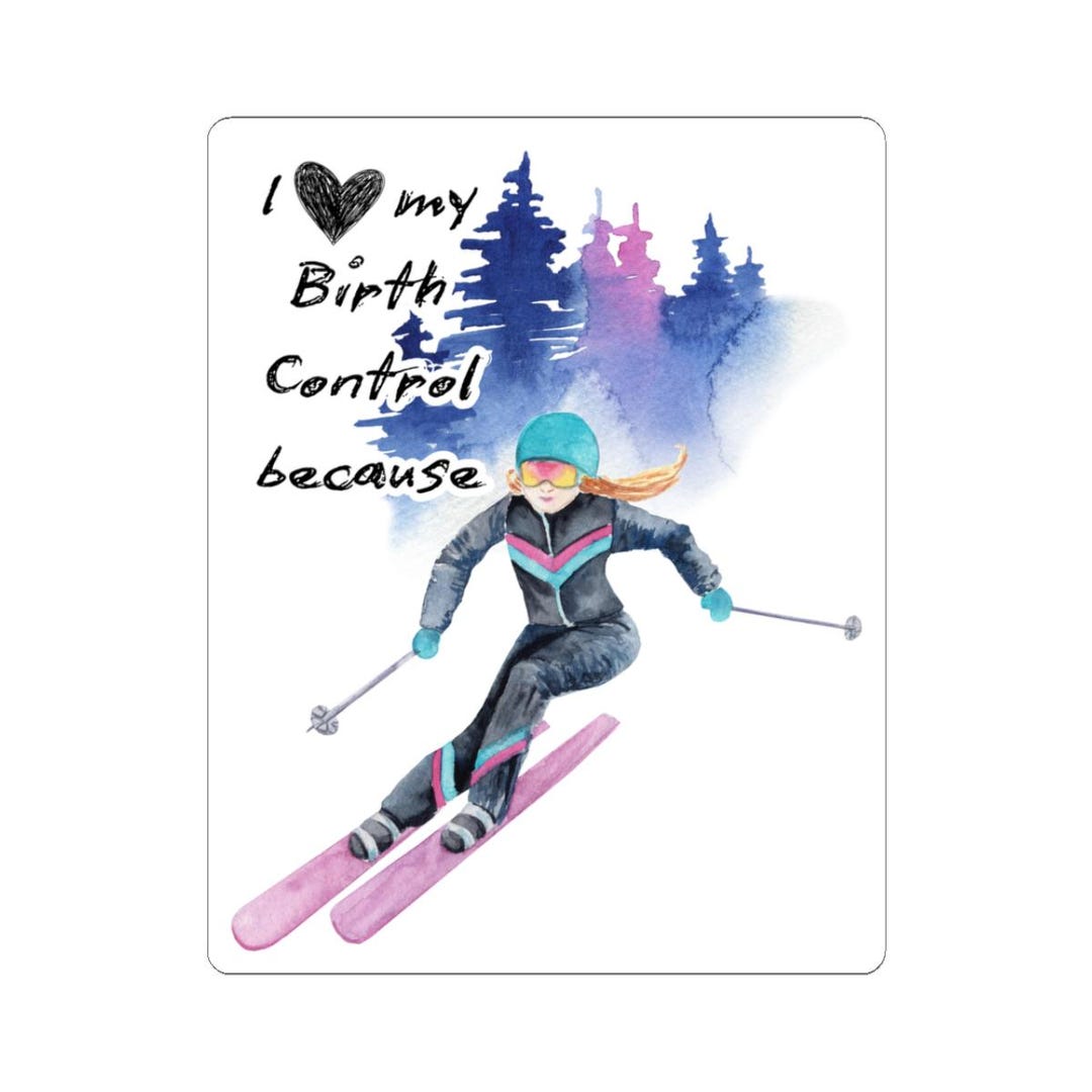 Birth Control Skier Stickers - Pro-birth Control, Snow Sports Decals ...