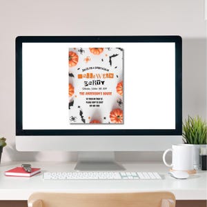 Editable Halloween Party Invitation / Spooky Pumpkin Theme / Spooky Bat ...