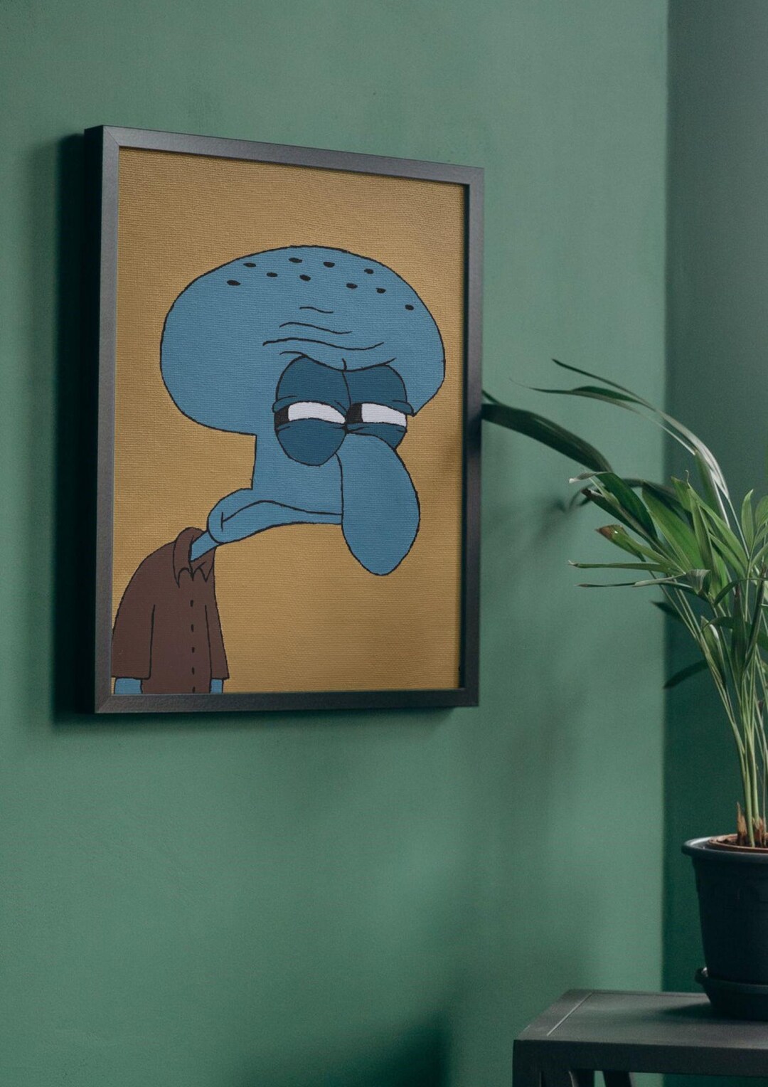 Hand Painted, Squidward Meme Painting - Etsy