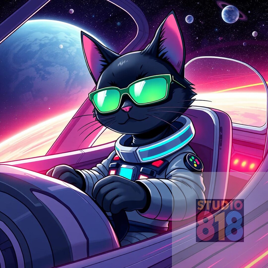 Astronaut Cat Wall Art stellar Paws: the Cosmic Commander Space Cat ...