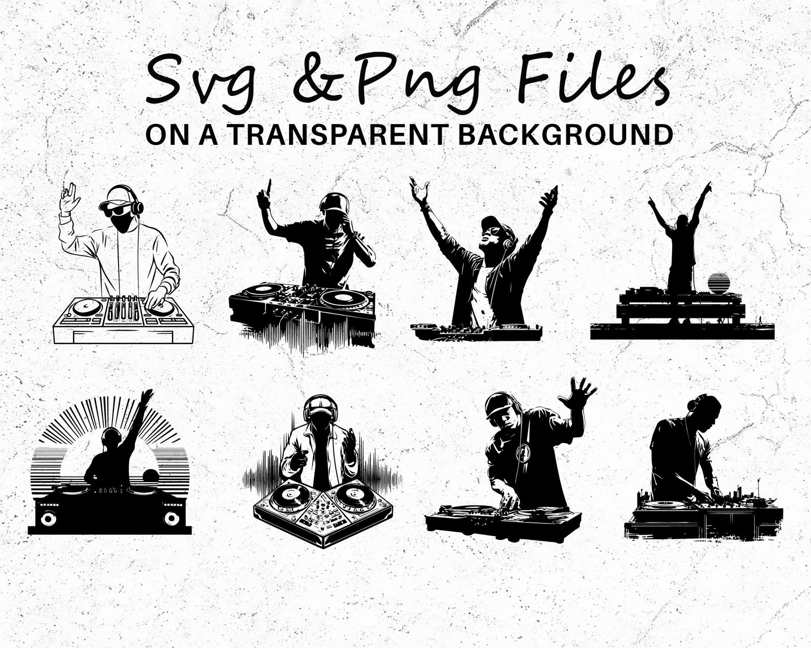 DJ Mixer SVG Bundle: Turntable Silhouette Clipart (digital Download - Etsy