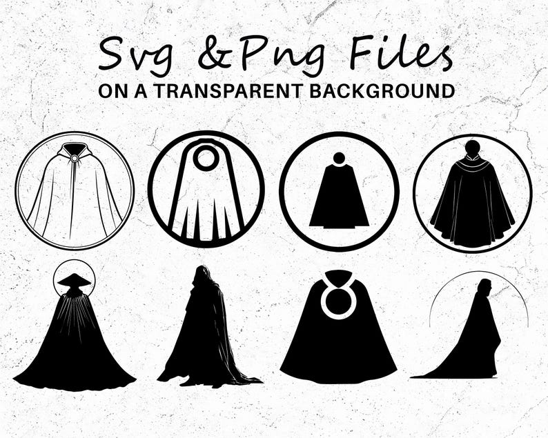 Hooded Cloak SVG PNG Bundle: Fantasy Costume Cut File (digital Download ...