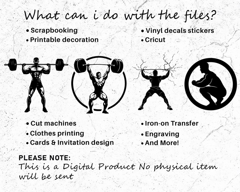 Powerlifting SVG PNG Bundle: Weightlifter Silhouette Clipart (digital ...