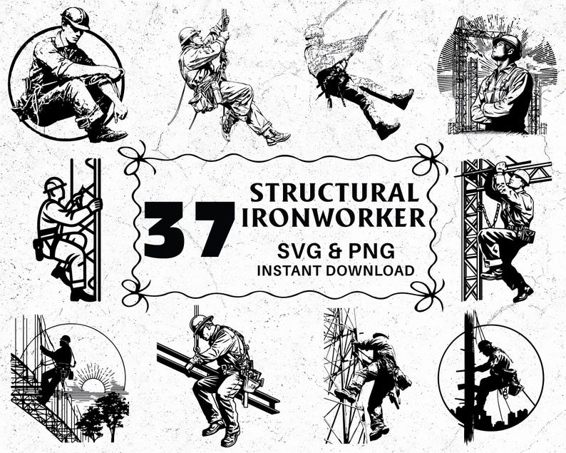 Ironworker SVG Bundle: Construction Worker Clipart, Cricut Cut Files - Etsy