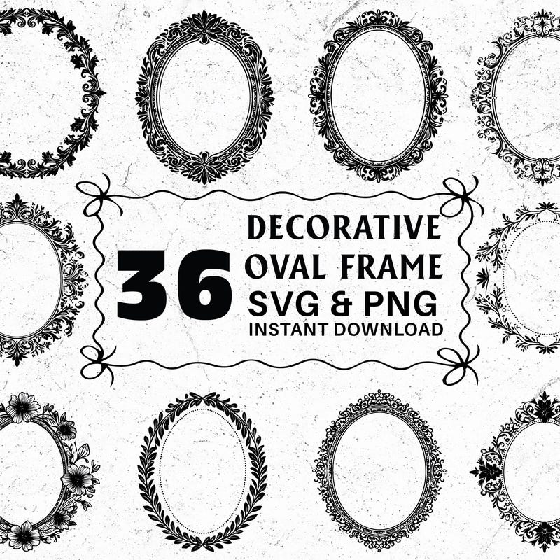 Oval Frame Svg - Etsy