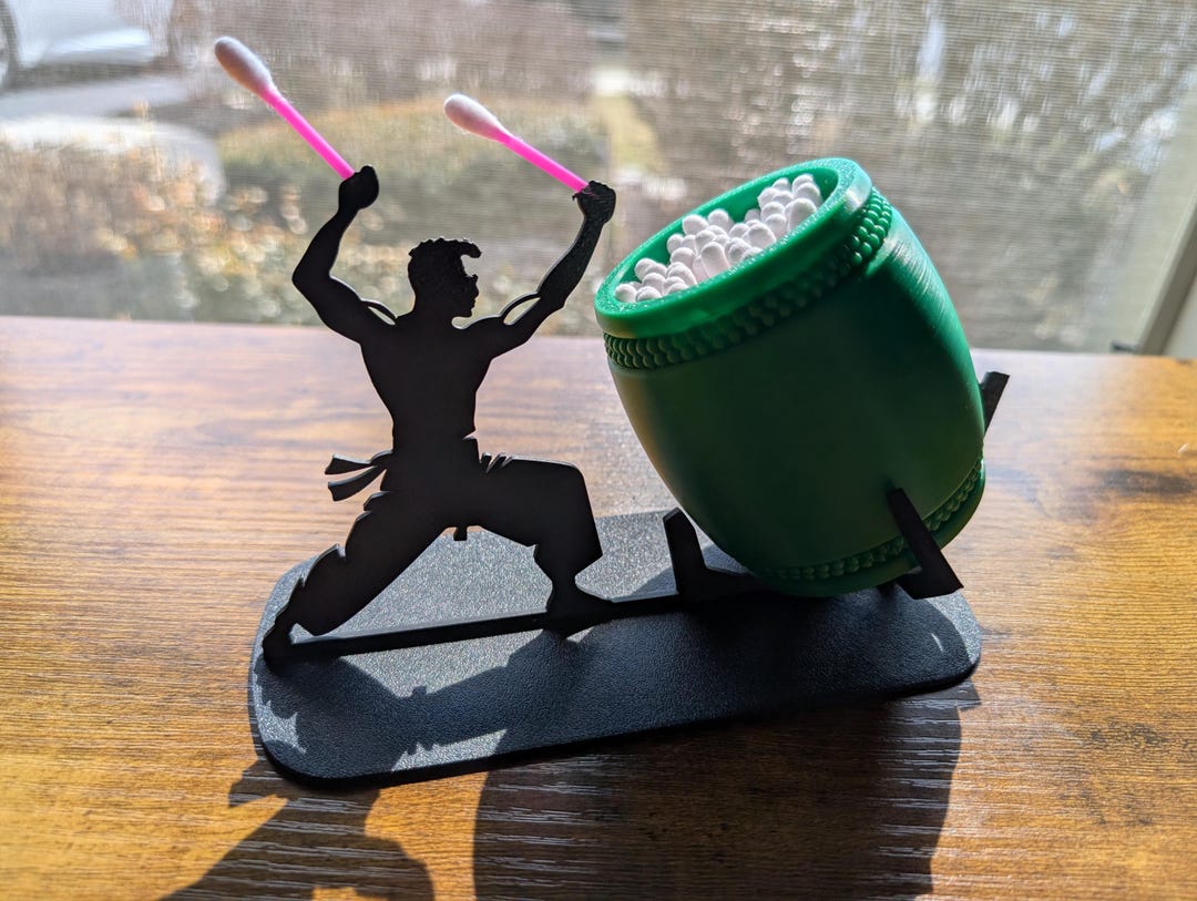 Japanese Taiko Dummer Q-tip Holder/dispenser Japanese Festival Themed ...