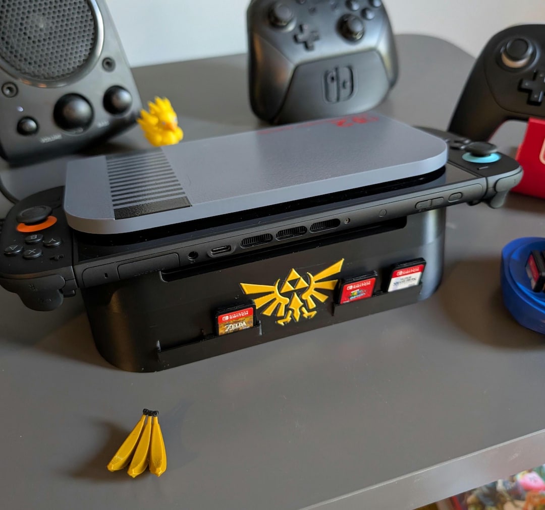 Custom Logo Switch 2 Dock: Angled Stand With Optional Game Cartridge ...