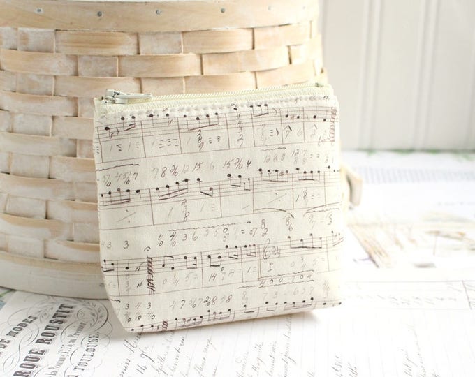 Small Music Notes Coin Purse Black and White Change Purse Card - Etsy