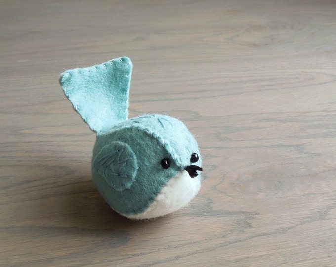 Aqua Felt Bird Hand Embroidered - Etsy