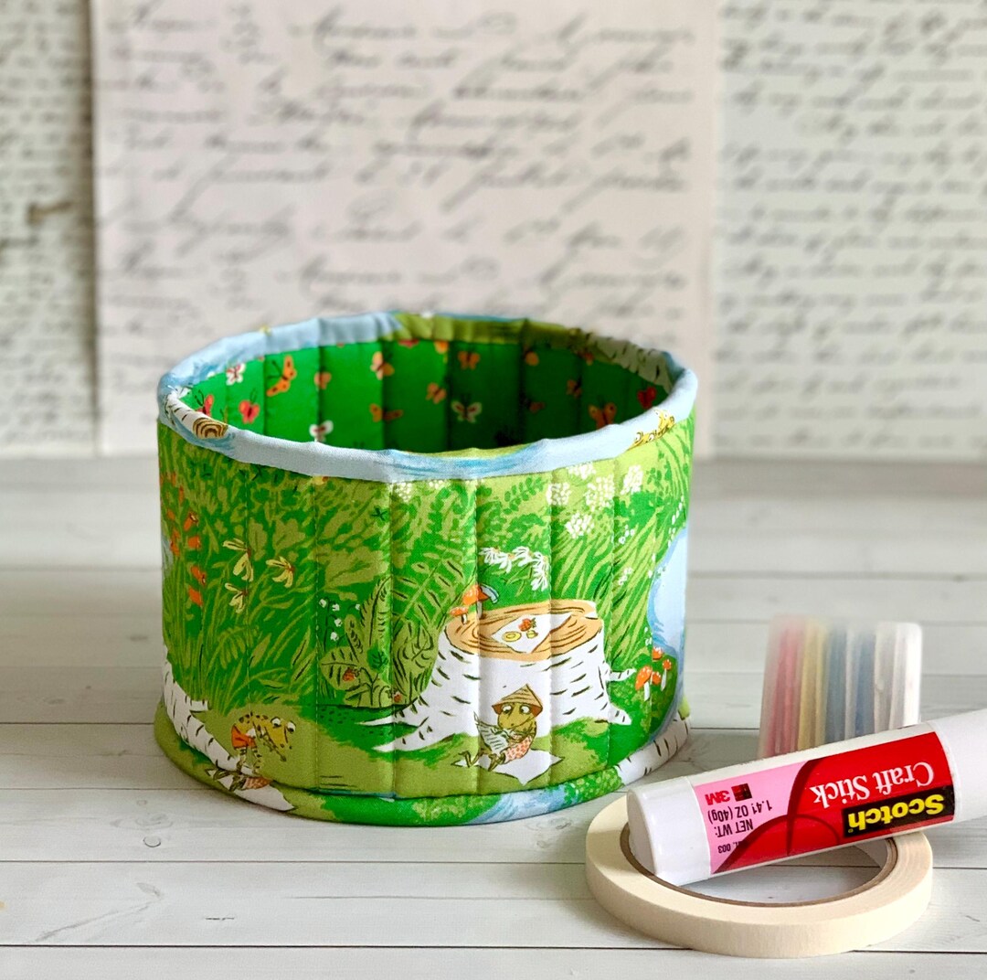 Quilted Fabric Bucket Cute Green Frogs Large Fabric Basket Bucket - Etsy