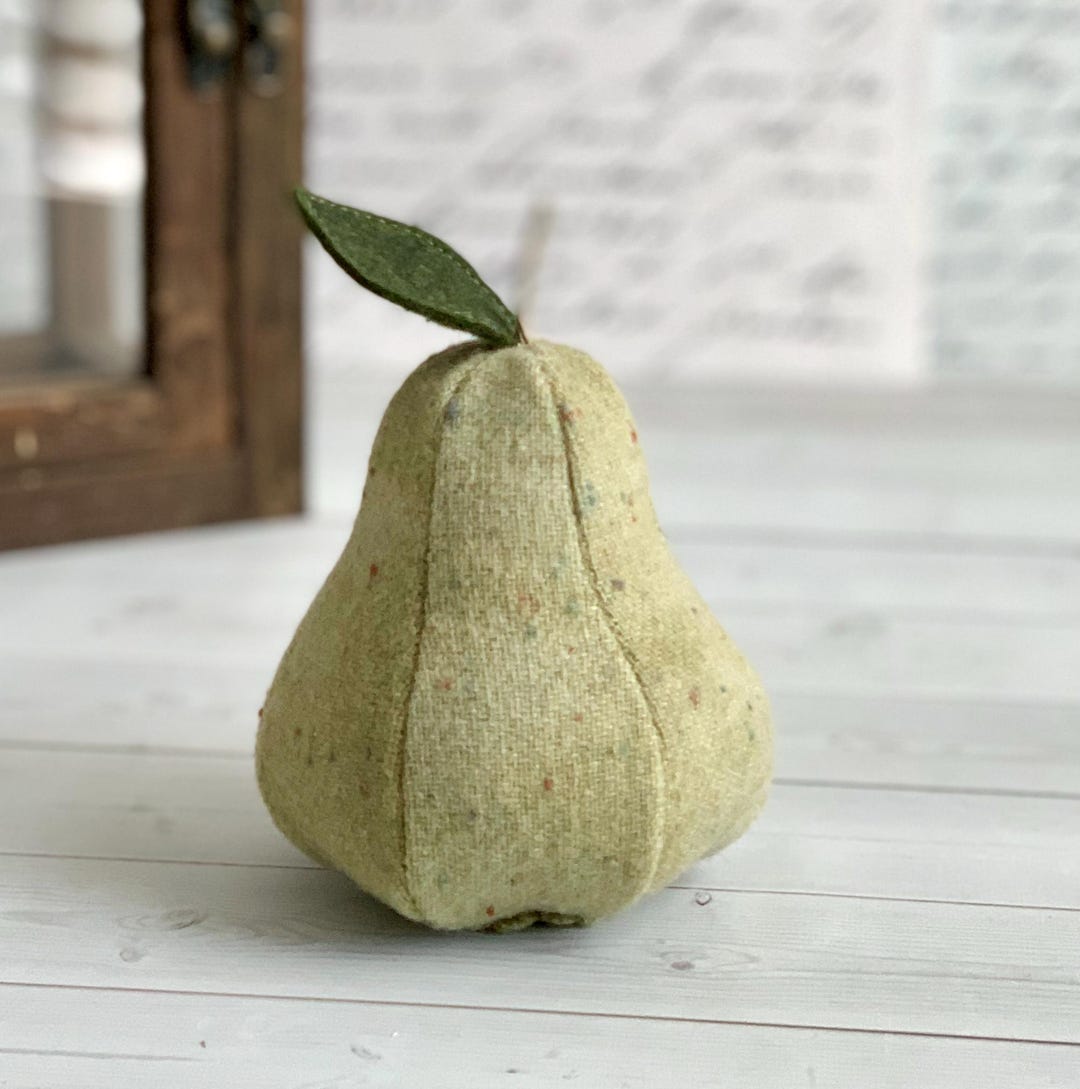 Decorative Pear Pale Green Speckled Wool Pear Autumn Fall Home Decor ...