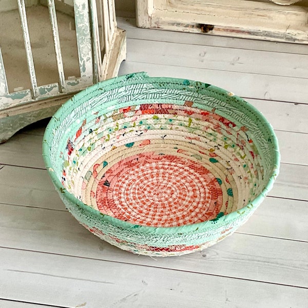 Fabric Wrapped Rope Baskets - Etsy