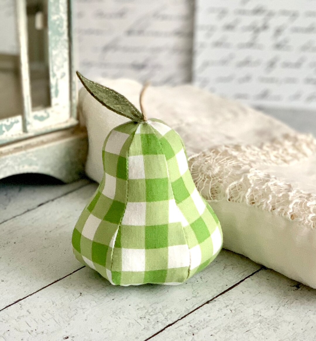 Decorative Pear Green Plaid Pear Fall Decor Pincushion - Etsy