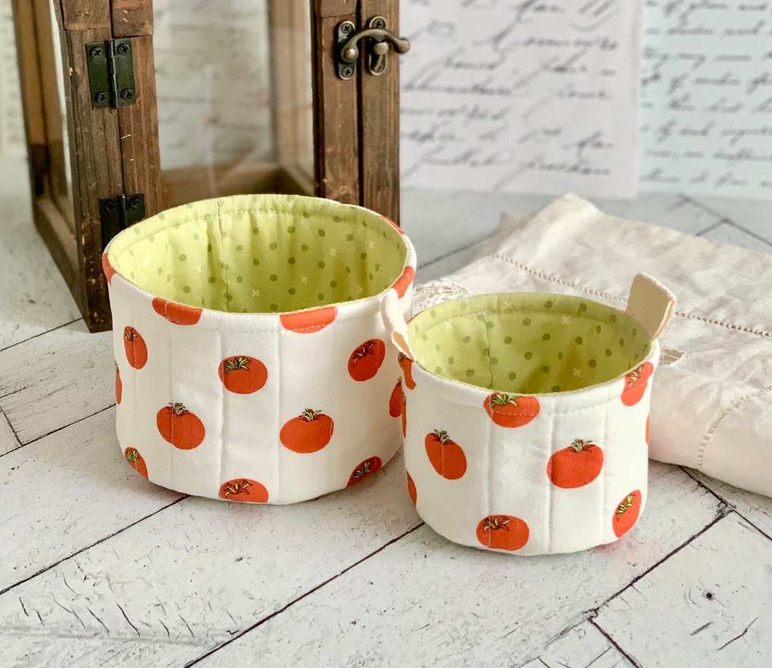 Fabric Cup Set Tomatoes Fabric Baskets Buckets - Etsy