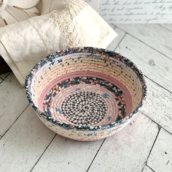 Fabric Wrapped Rope Baskets - Etsy