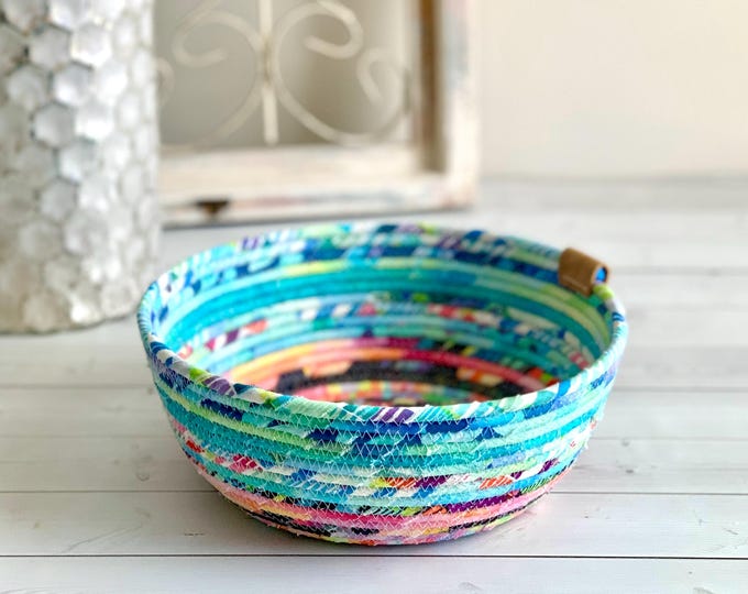 Rope Bowl Rope Basket Bright Colorful Watercolors - Etsy