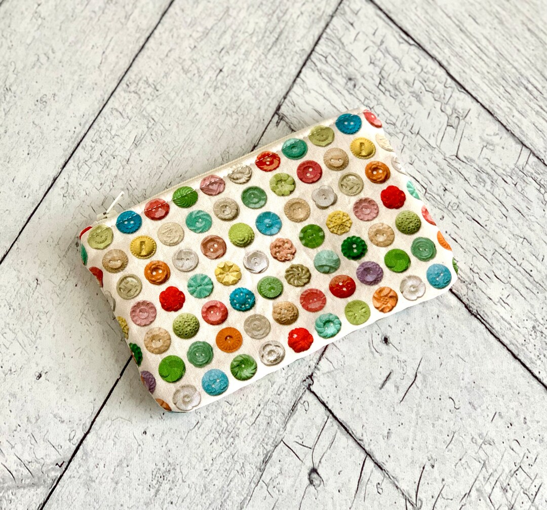 Flat Coin Purse Colorful Buttons Cute Coin Pouch Change Purse Small ...