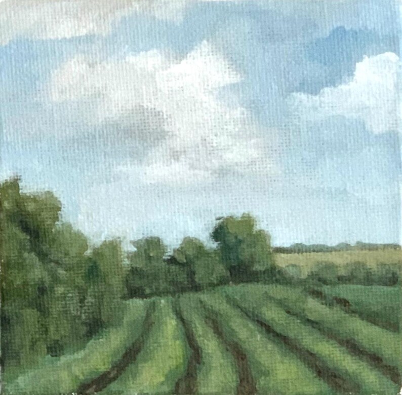 Wall Art 8x8 Soft Farm Landscape Painting Giclee Home Decor Garden ...