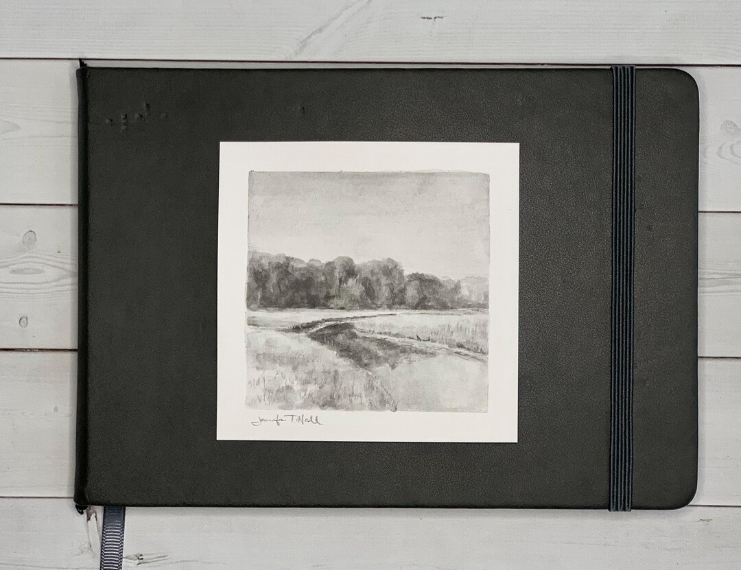 4x4 Landscape Original Art Drawing Graphite Painting Home Decor ...