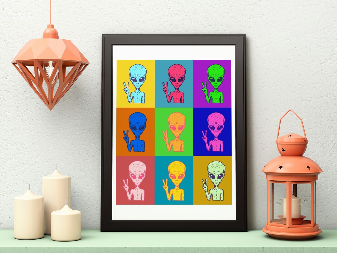 Alien Pop-art Digital Art | Printable Alien Image | Andy Warhol ...