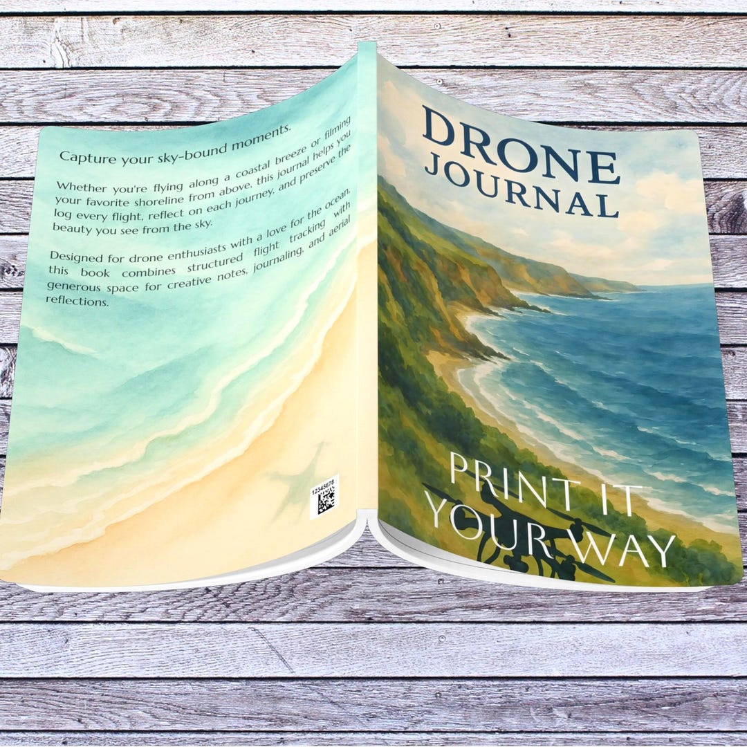 Drone Journal (US) | Personalized Watercolor Drone Log Book | Unique ...
