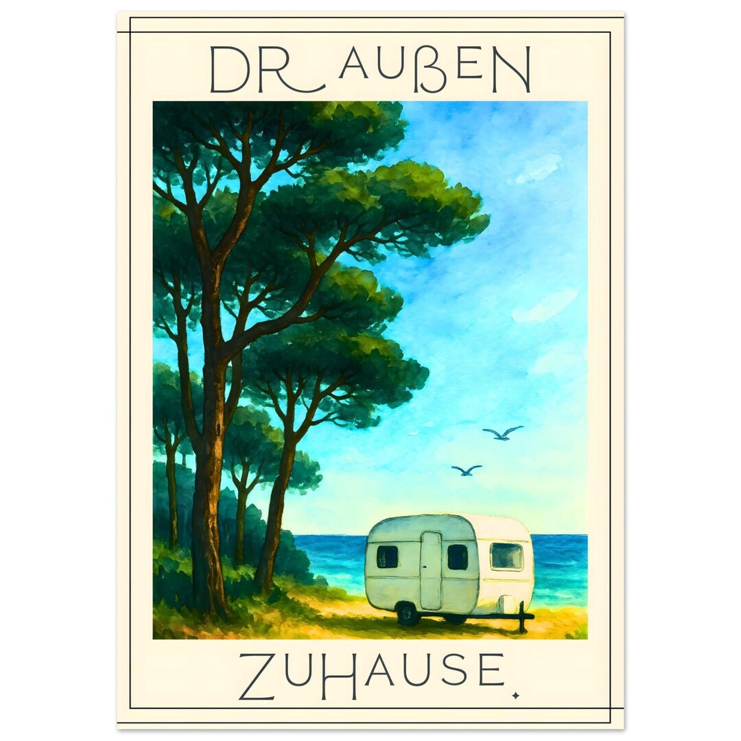Caravan Poster "outdoors at Home" A4 A3 A2 A1 | Nature Motif as a ...