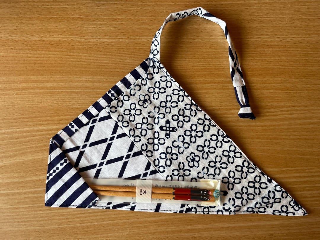 Hashi Chopsticks and Hashi Case | Indigo Dye Flowery Yukata - Etsy