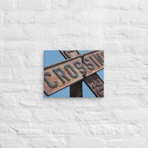 Rustic Crossbuck Railroad Crossing Sign Canvas Print - Etsy