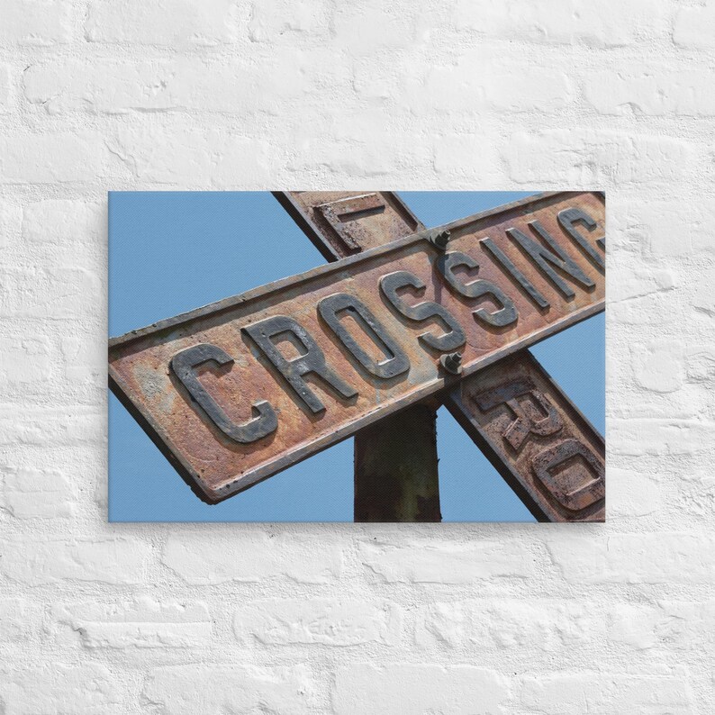Rustic Crossbuck Railroad Crossing Sign Canvas Print - Etsy