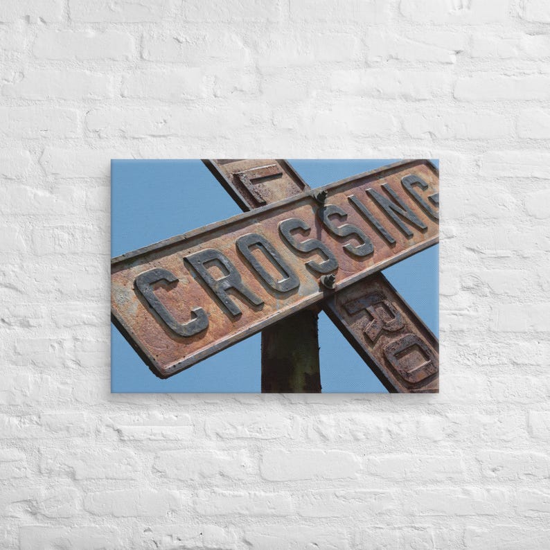 Rustic Crossbuck Railroad Crossing Sign Canvas Print - Etsy