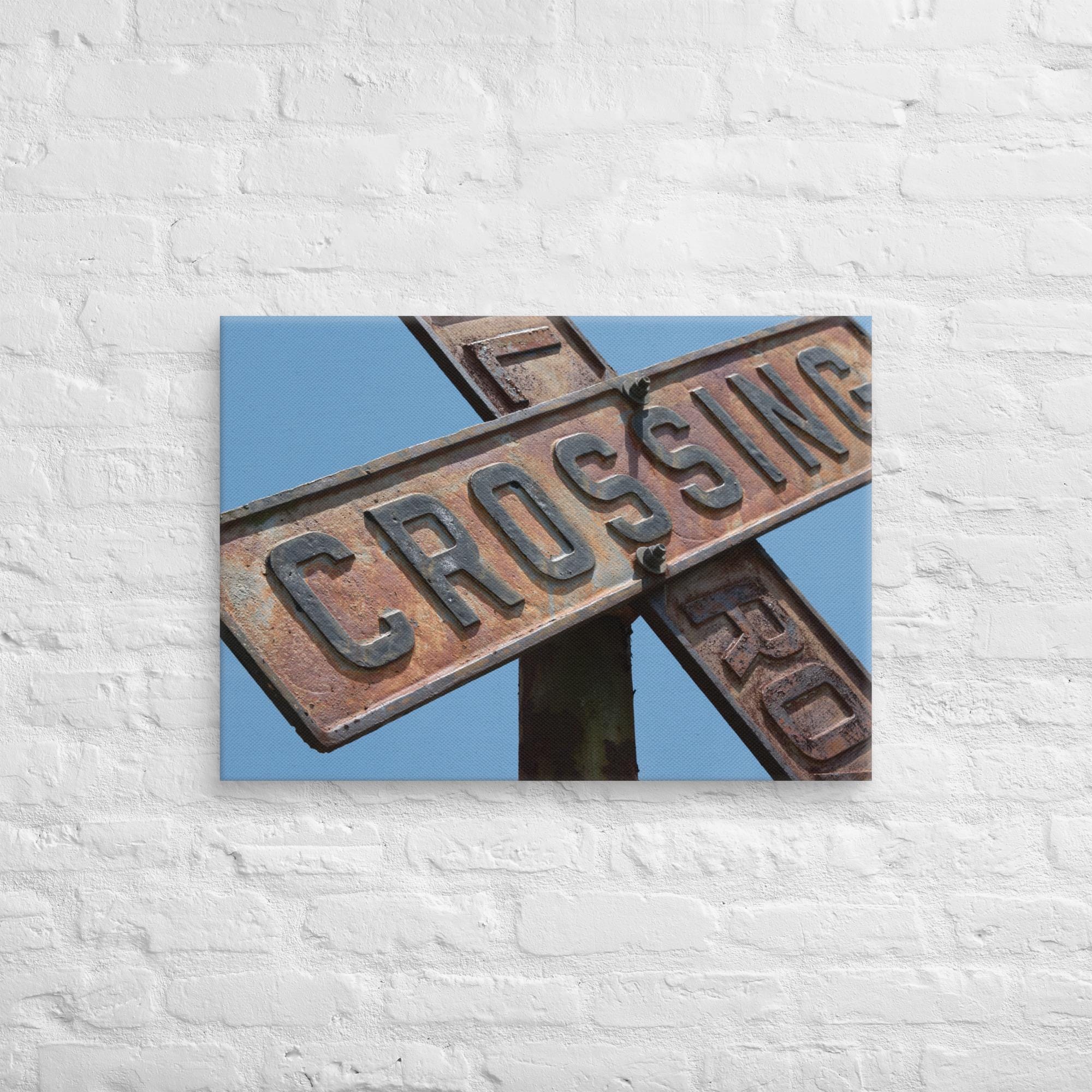 Rustic Crossbuck Railroad Crossing Sign Canvas Print - Etsy