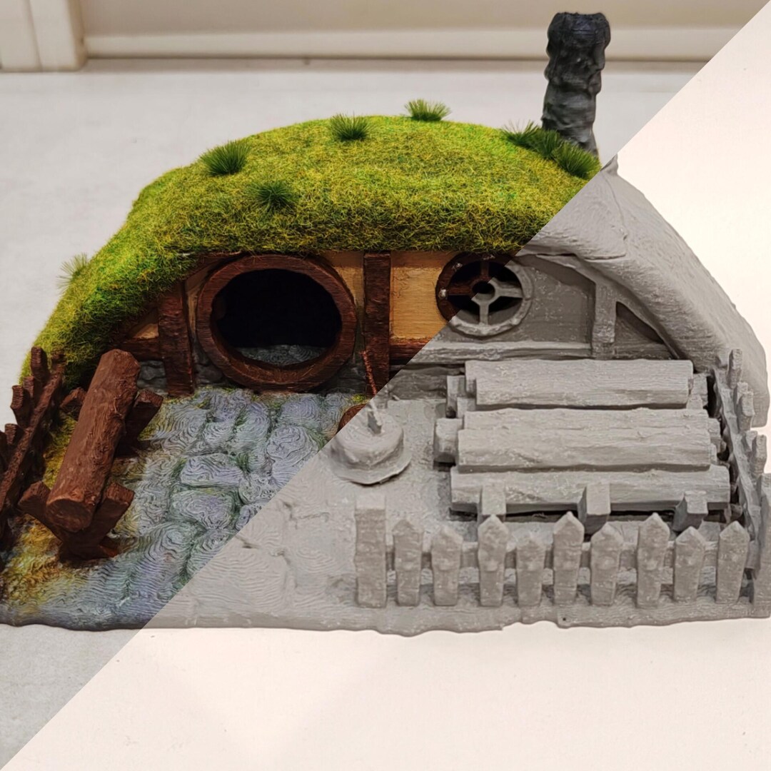 Hobbit Burrows, Halfling House - Tabletop Terrain - 28 MM 1:56 Scale ...