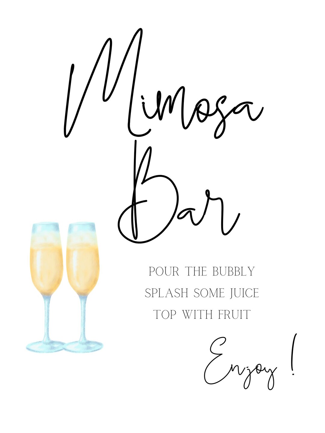 Mimosa Bar Printable Template - Etsy