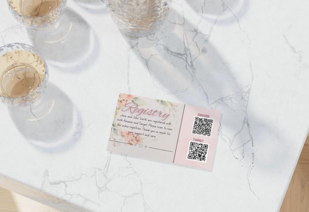Baby Registry QR Code Card - Etsy