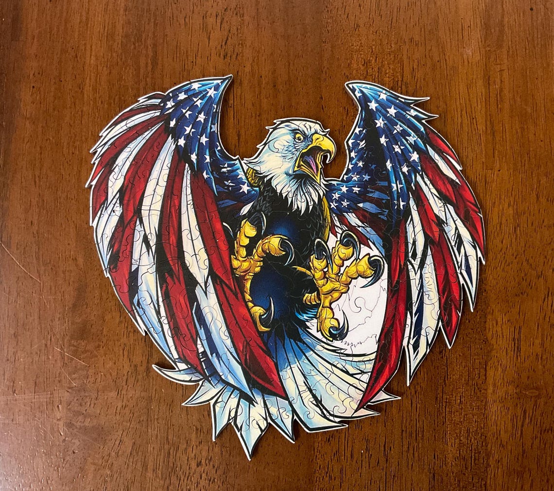 American Eagle Wooden Puzzle assembled - Etsy