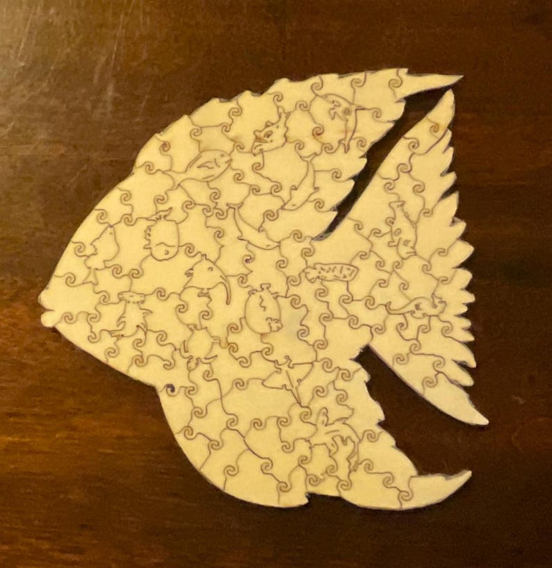 Pastel Fish Wooden Puzzle assembled - Etsy