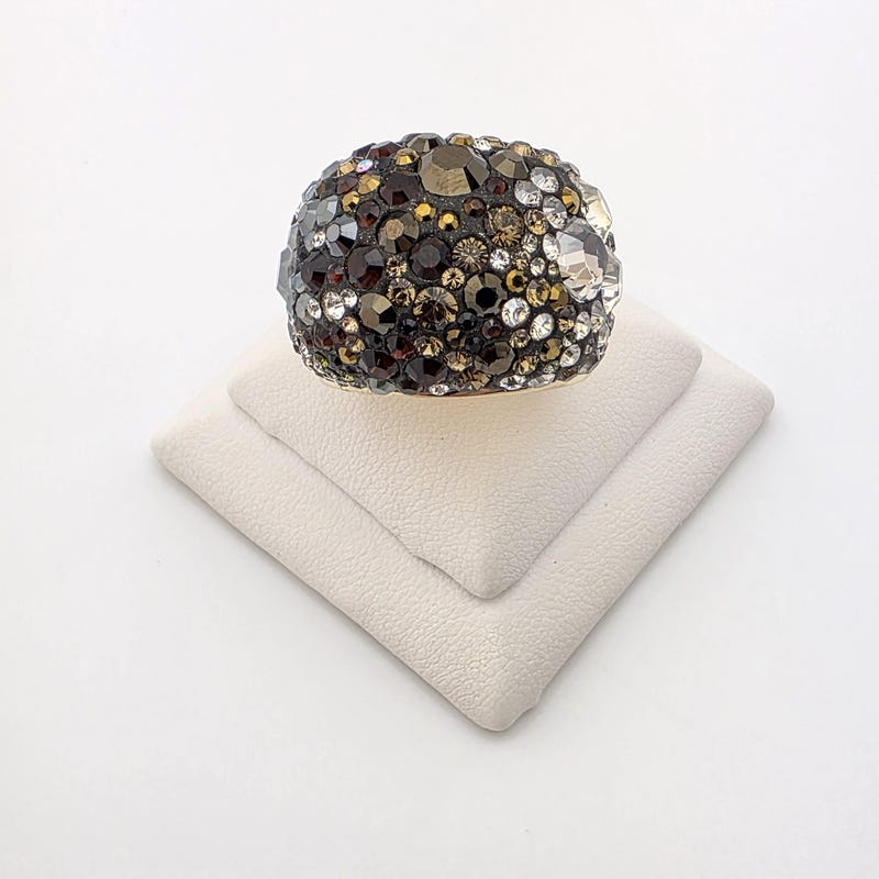 Swarovski Crystal Dome Ring - Etsy