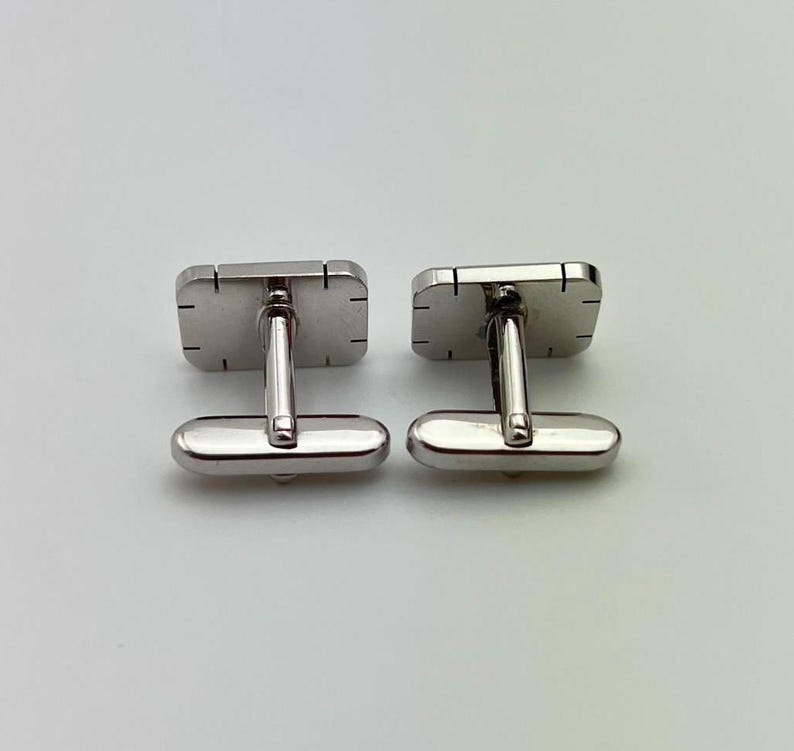 Valentino Rudy Men’s Two-tone Rectangular Cufflinks – Elegant Silver ...