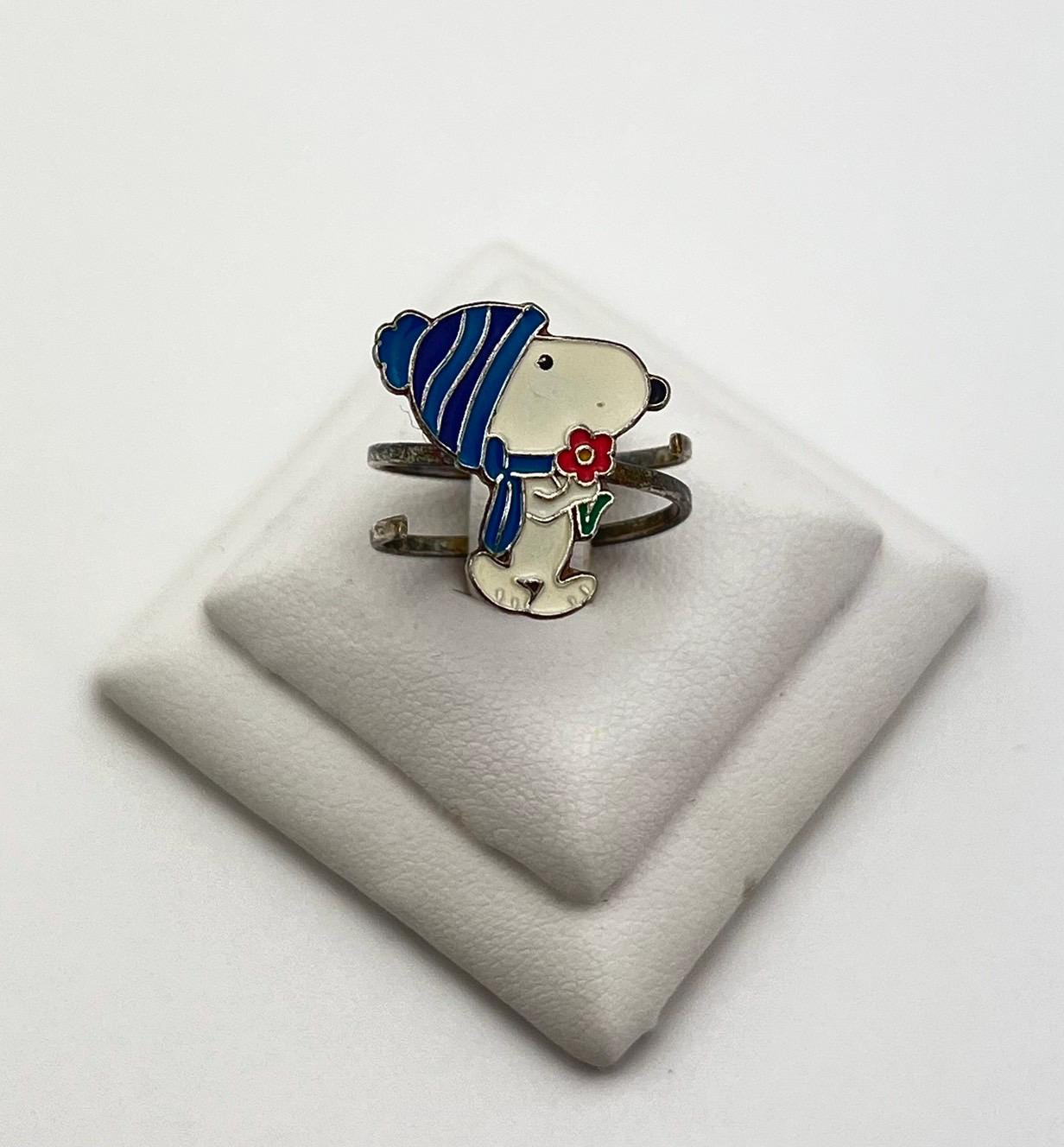 Vintage Snoopy Adjustable Ring - Signed 925 ©UFS, Enamel Design With ...