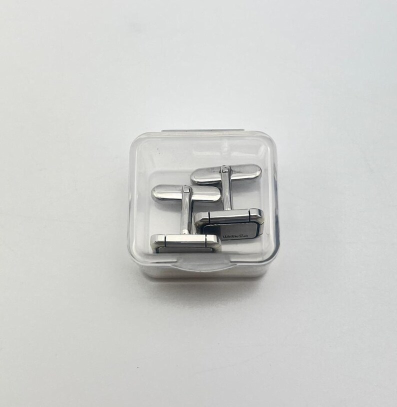 Valentino Rudy Men’s Two-tone Rectangular Cufflinks – Elegant Silver ...