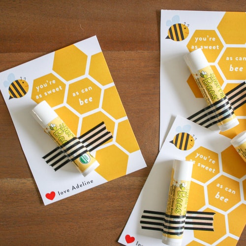 Printable Lip Balm Classroom Valentine's Day Card Mega - Etsy