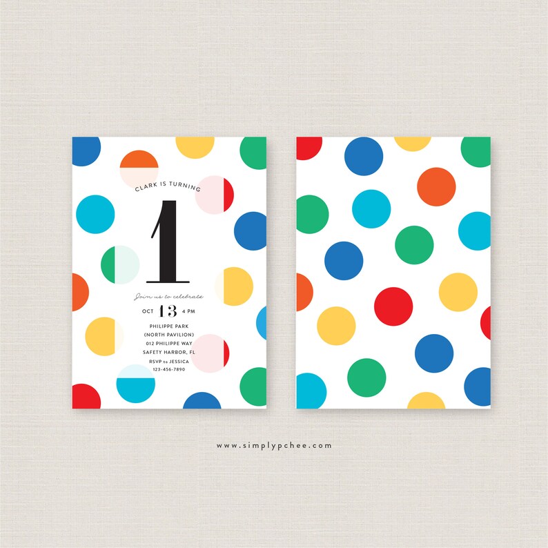 Primary Colors Modern Confetti / Polka Dot / Rainbow / - Etsy